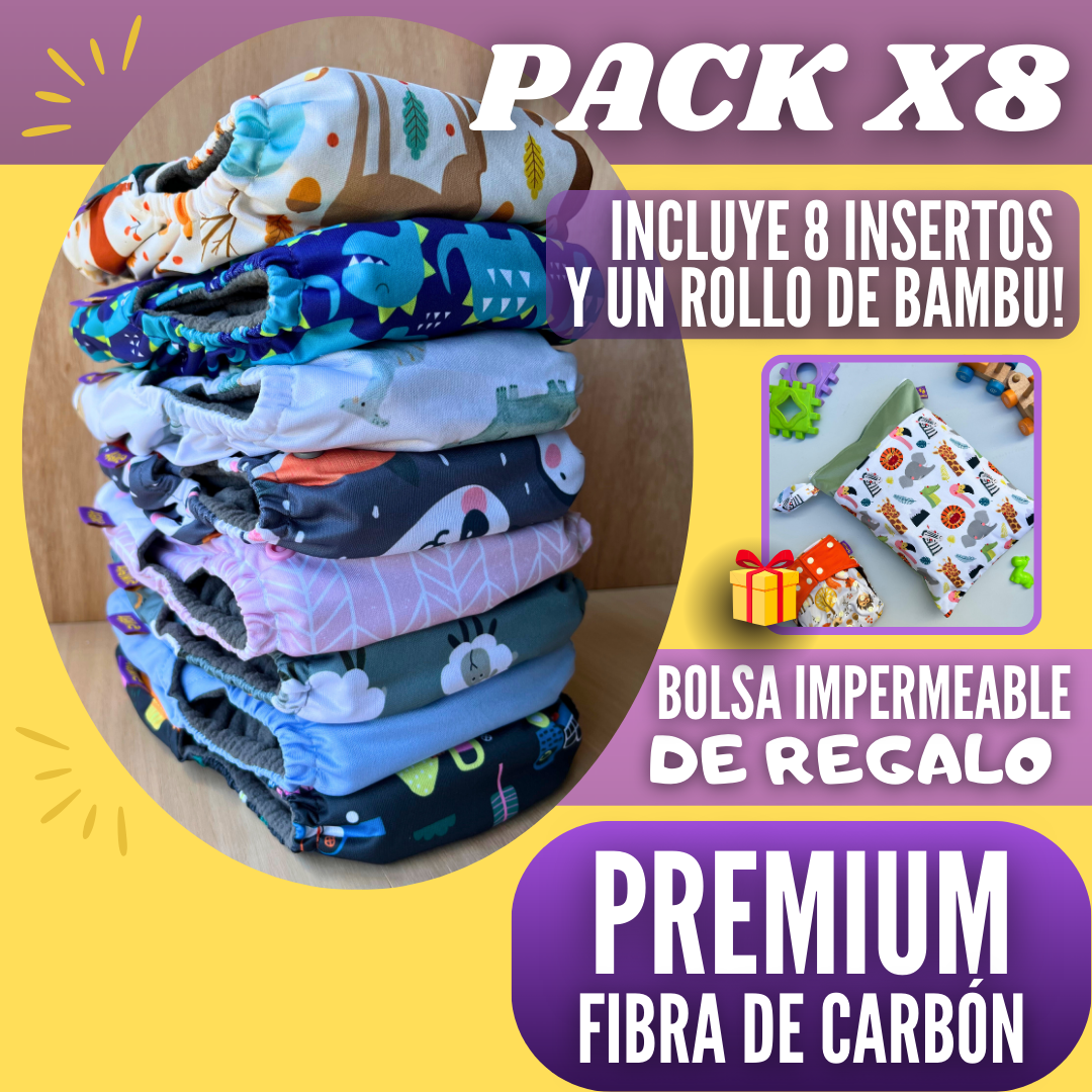 Pack x8 Pañales De Tela Hipoalergénicos + Accesorios | SIMBA KIDS UY